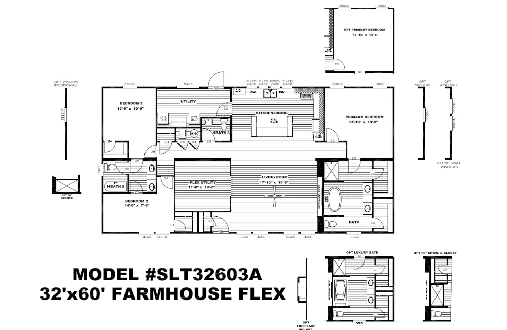 Clayton Farmhouse Flex SLT32603A - 3 Bed 3 Bath Mobile Home